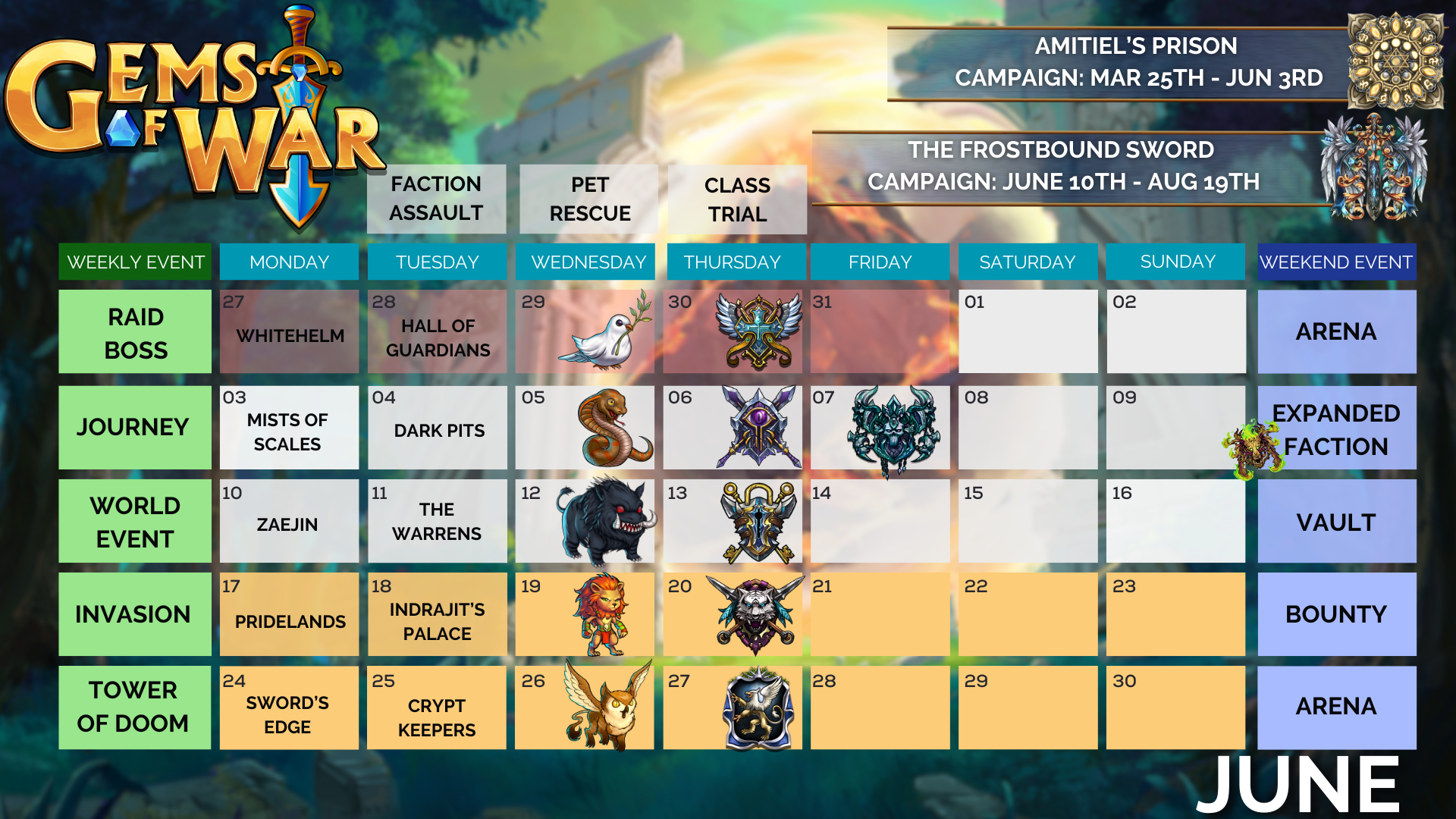 June Event Calendar – Gems of War