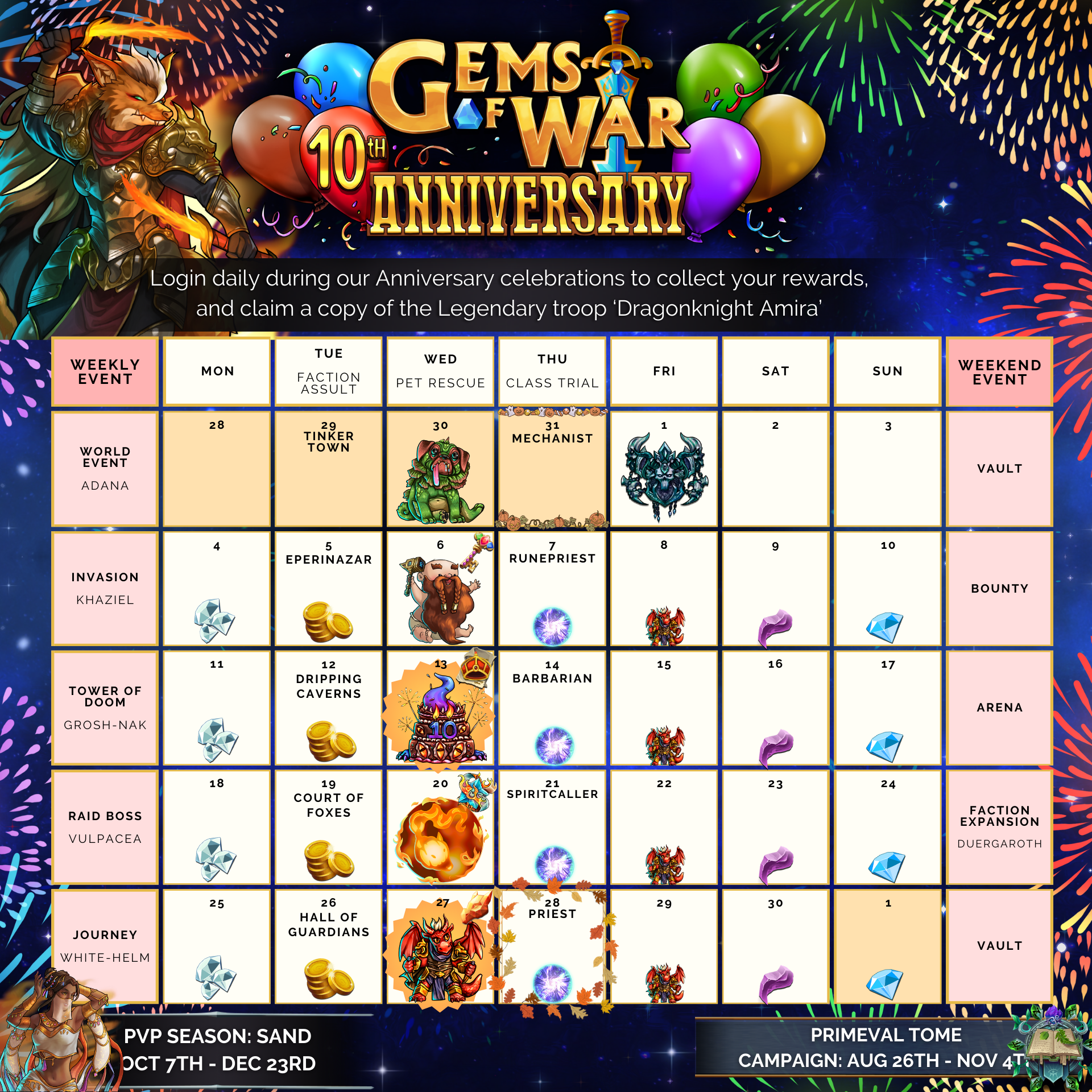 November Event Calendar – Gems of War