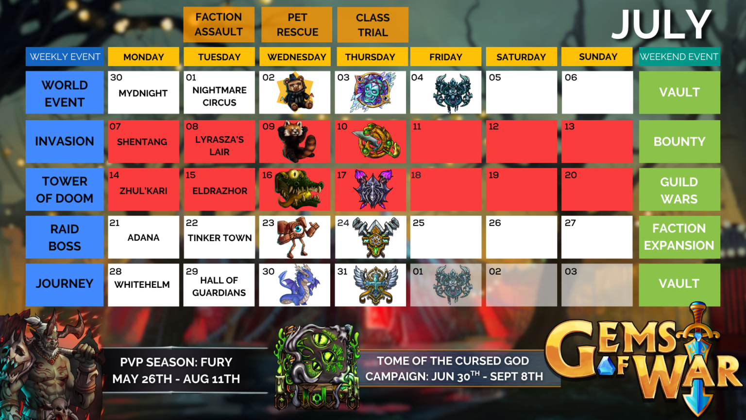 July Event Calendar – Gems of War